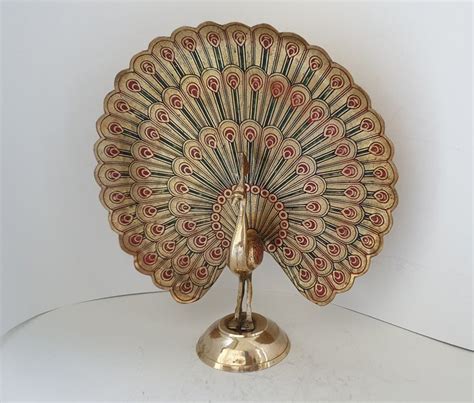 Beautiful Enameled Peacock Brass Catawiki