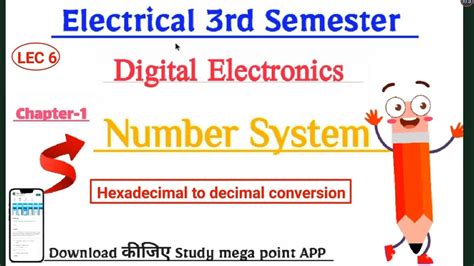 hexadecimal to decimal conversion number system digital electronics polytechnic 3rd semester