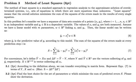 the method of least squares is a standard approach in
