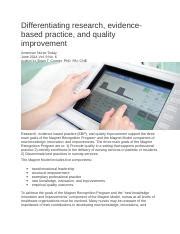 Differentiating Research EBP QI Docx Differentiating Research