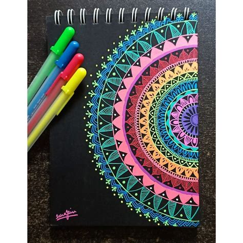 Mandala Art Using Gelly Roll Pens Easy Mandala Drawing Scratch Paper