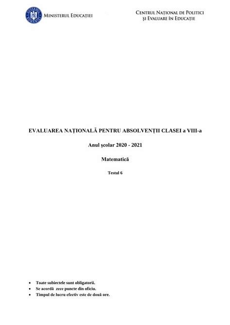 PDF EVALUAREA NAŢIONALĂ PENTRU ABSOLVENȚII CLASEI a VIII a 2021 4