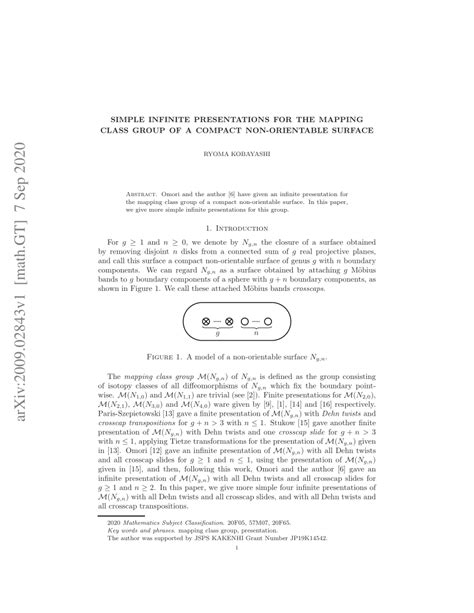 pdf simple infinite presentations for the mapping class group of a compact non orientable surface