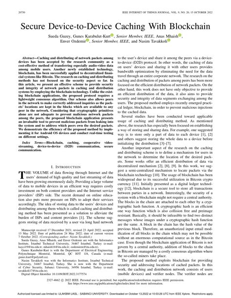 pdf secure device to device caching with blockchain