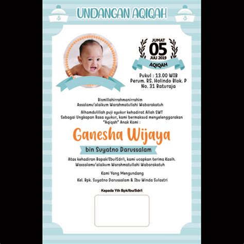 Detail Undangan Tasyakuran Aqiqah Koleksi Nomer