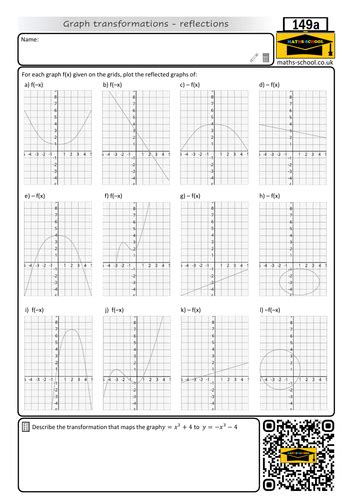 graph transformations for gcse maths worksheet and answers teaching resources