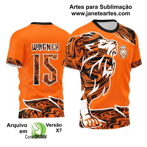 Arte Estampa Camisa InterClasse Leão 2024 Laranja Janete Artes