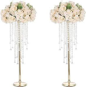 Sziqiqi Pcs Gold Tall Vases For Wedding Centerpiece Cm Metal