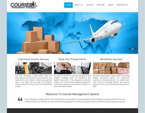 php project on courier management system with mysql database freeprojectz