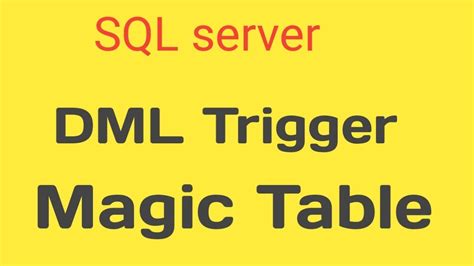 DML Triggers In Sql Server With Example Triggers In Sql Magic Table