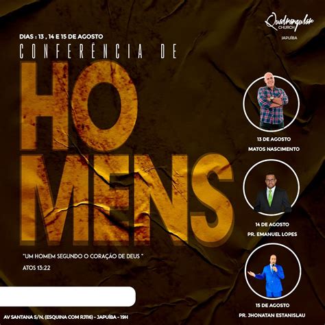 Conferência de Homens Modelo de cartaz Cartazes cristãos Cartazes