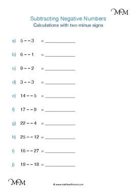 Grade 5 Integer Worksheets K5 Learning Worksheets Library