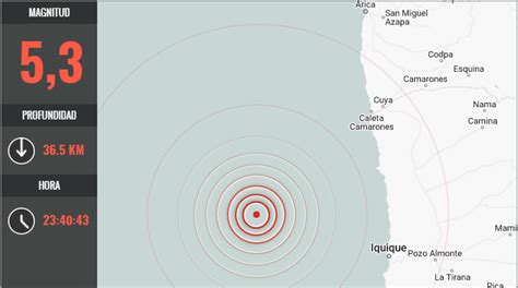 Sismo de mediana intensidad se registra en la Región de Tarapacá SHOA