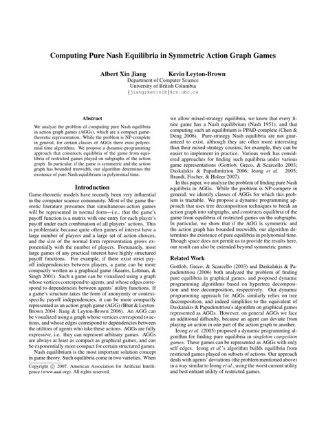 pdf computing pure nash equilibria in symmetric action graph games