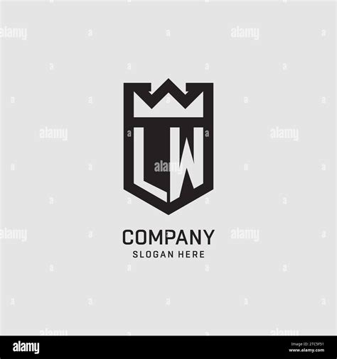 Initial LW Logo Shield Shape Creative Esport Logo Design Vector