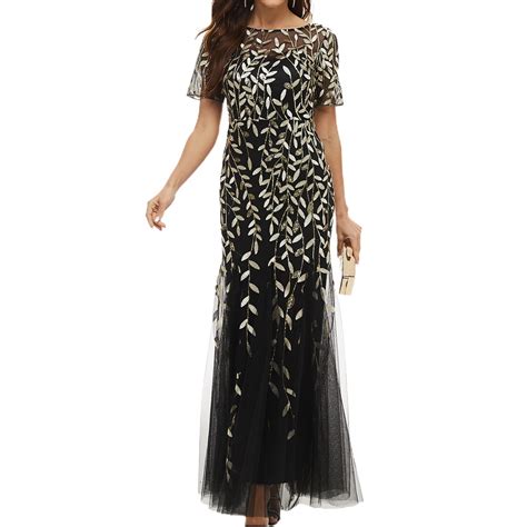 SWSMCLT Women S Sequin Dress Floor Length Semi Formal Sparkle Maxi