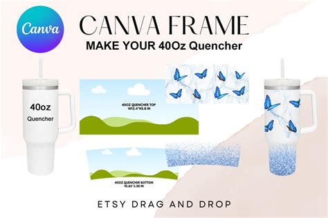 Oz Quencher Tumbler Canva Frame Template Drag And Drop