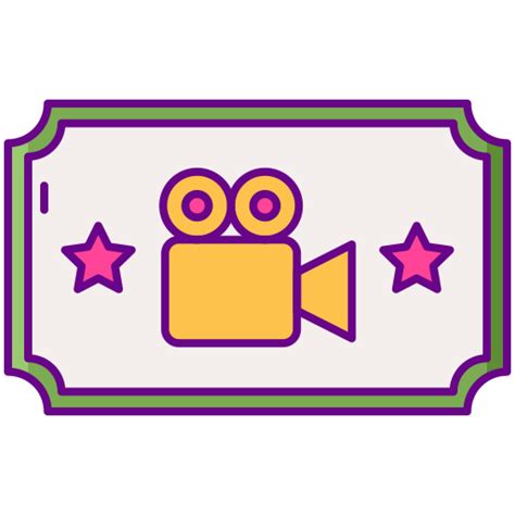 Movie Ticket Flaticons Lineal Color Icon