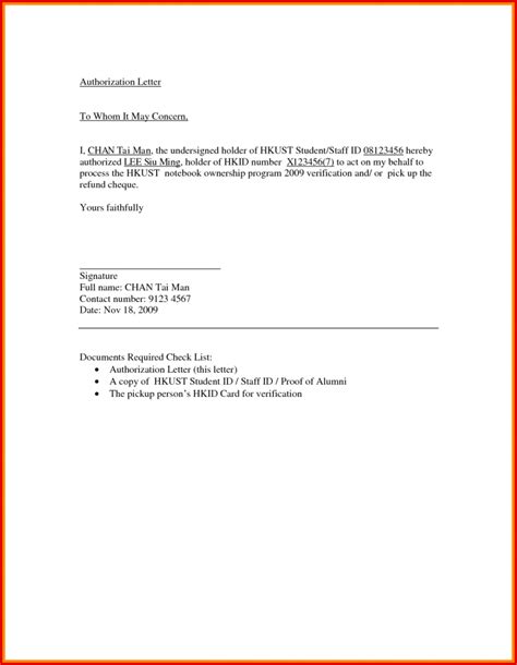 Sample Of Authorization Letter To Pick Up Documents Printable Online