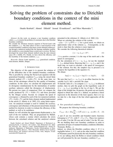 pdf solving the problem of constraints due to dirichlet boundary conditions in the context of