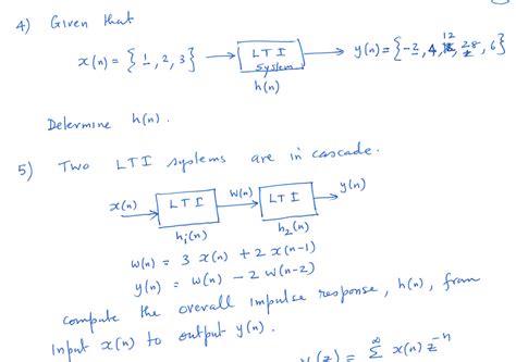 Solved Given ThatDetermine H N Two LTI Systems Are In Chegg