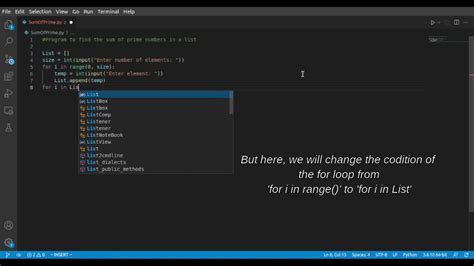 python program sum of prime numbers in a list youtube