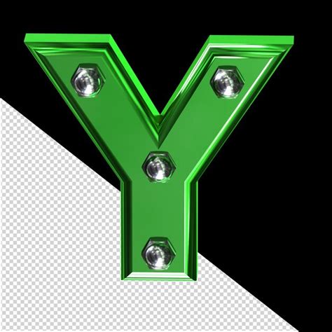 Símbolo verde parafusos letra y PSD Premium
