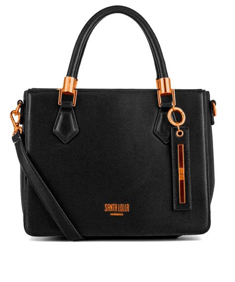 Bolsa Tote Santa Lolla Preta Estruturada Alça Tiracolo Urbanna
