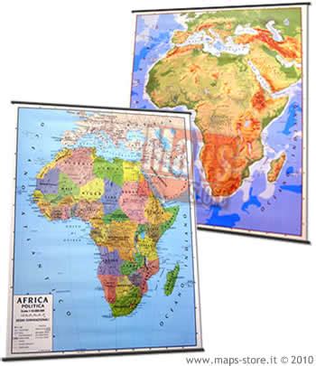 Africa Mappa Murale Plastificata Con