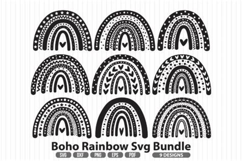 Boho Rainbow SVG Bundle Graphic By TeeKing124 Creative Fabrica