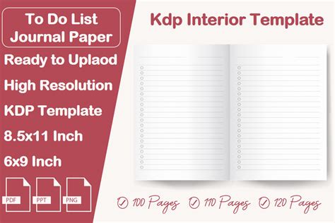 To Do List Journal Paper Kdp Interior Illustration Par 10Printables
