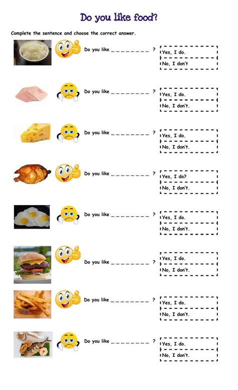 Do You Like Food Interactive Worksheet English Activities English