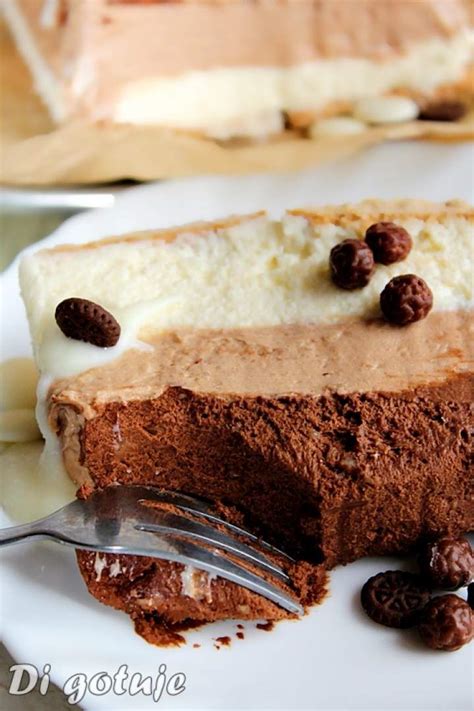 Trójczekoladowe ciasto z serka mascarpone Trójczekoladowy sernik na