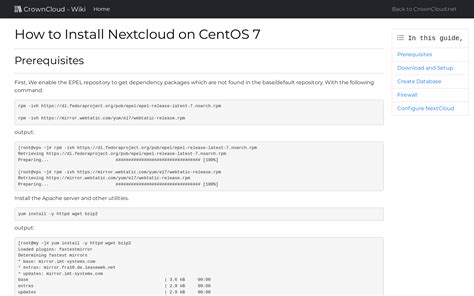 CrownCloud Wiki How To Install Nextcloud On CentOS 7