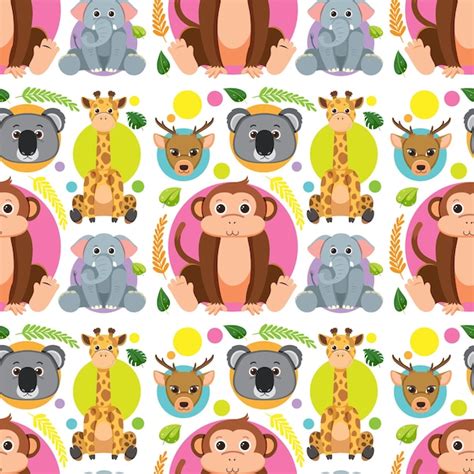 Patrón sin costuras de animales lindos Vector Gratis