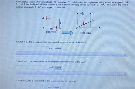 solved a rectangular loop of wire with sides h 30 cm and