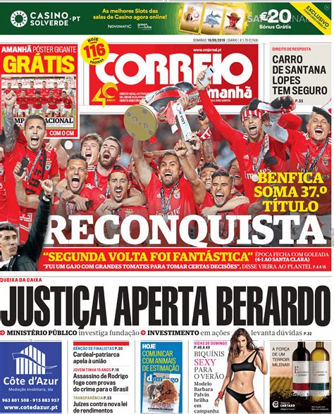 Correio da Manhã 19 mai 2019 Jornais e Revistas SAPO pt Última