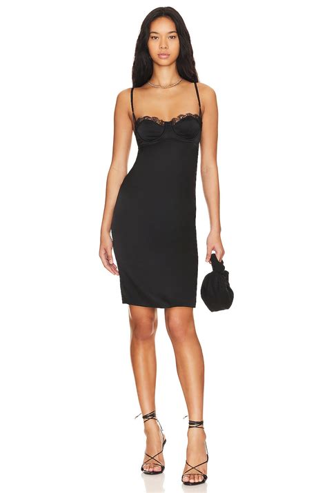Kiki De Montparnasse Lace Inset Fitted Dress In Black REVOLVE
