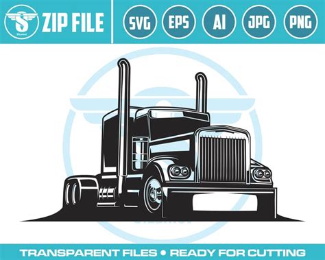 Semi Truck Svg Truck Driver Trucker Big Rigg 18 Wheeler Semi Tractor