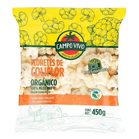 Floretes de coliflor orgánico Campo Vivo 450 g Walmart