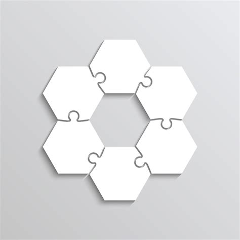Premium Vector Puzzle Hexagonal Grid Jigsaw Pieces Layout Thinking