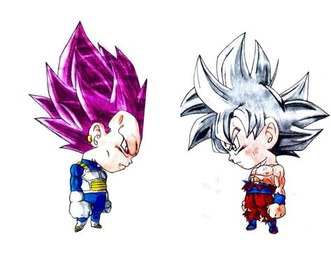 Ultra Ego O Mega Instinto Vs Ultra Instinto Goku Vegeta Dibujos Chibi