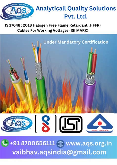 IS 17048 2018 Halogen Free Flame Retardant HFFR Cables For Working