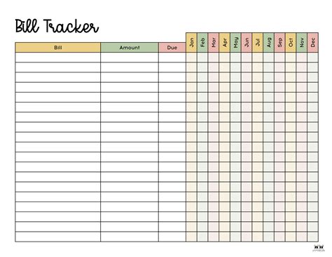 Free Monthly Bill Planner Template Of Bill Organizer Printable Template