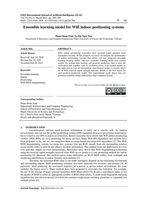 pdf ensemble learning model for wifi indoor positioning systems