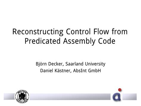 pdf reconstructing control flow from predicated assembly code