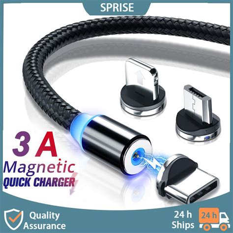 Cabo Carregador Magn Tico Sprise Cabo De Luz Micro Usb Tipo C E