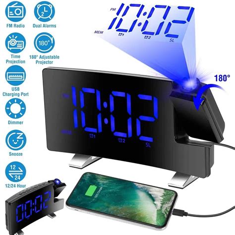 Despertadores De Proyecci N Digital LED Proyector De Carga USB Reloj