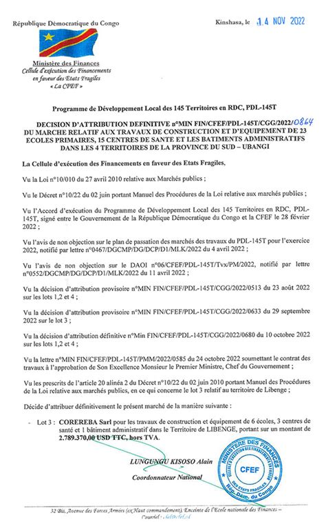 Travaux de construction et d équipement de 23 écoles primaires 15