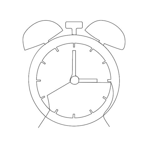 Ilustración vectorial de icono de reloj de dibujo continuo de una línea